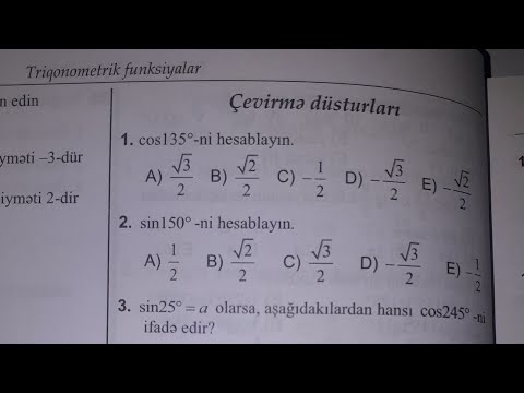 Çevirmə düsturları. 1-30. Triqonometrik funksiyalar. Qalanları aşağıda linkdə.