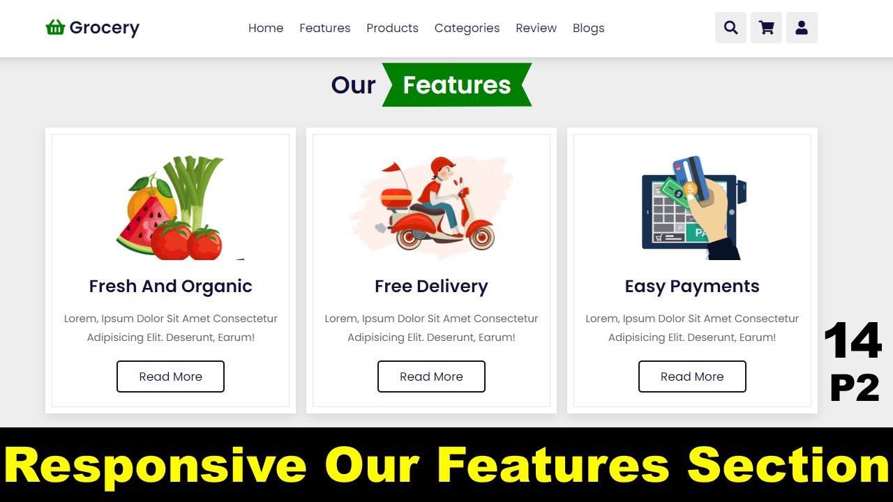 Build A Responsive Our Features Section Using Html Css How To Create A Website Using Html And 1029