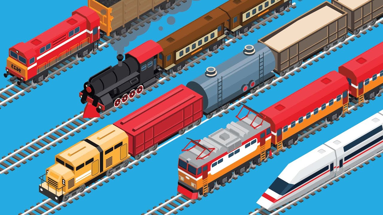 Types of train🚄 | Learn Train Transport name | Steam Train, Diesel ...