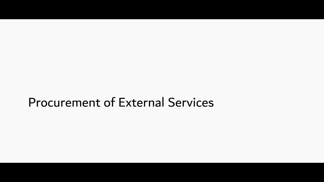 Procurement of External Services - YouTube