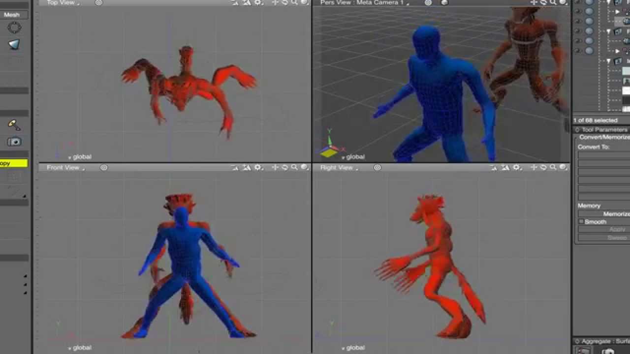Shade 3D - animation test BVH - YouTube