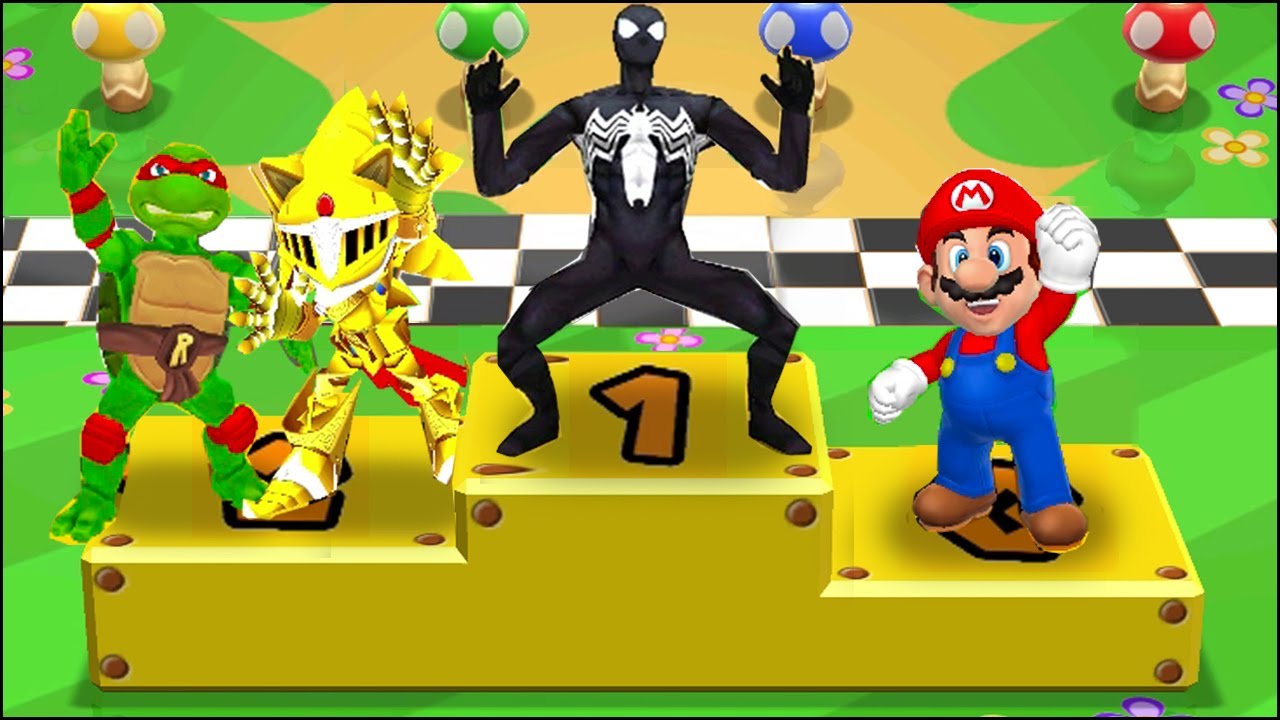 Mario Party 9 MiniGames Raphael Vs Spider Man Vs Mario Vs Excalibur ...