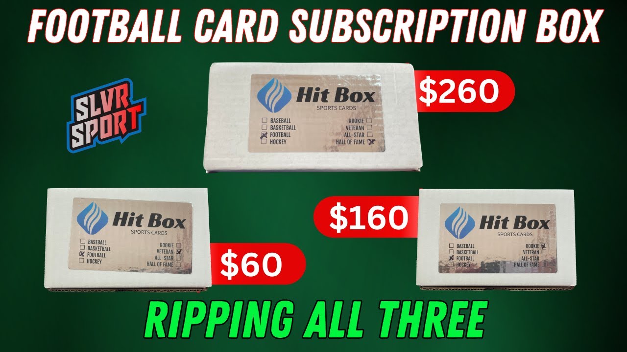 HIT BOX Football Card Subscription Box (X3) - Rookie - Veteran - Hall ...