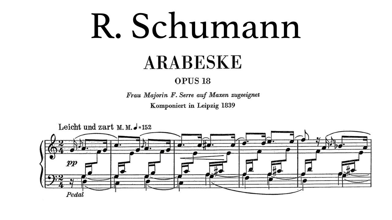 Schumann Arabeske Op 18 | piano w score | Gabriele Tomasello - YouTube