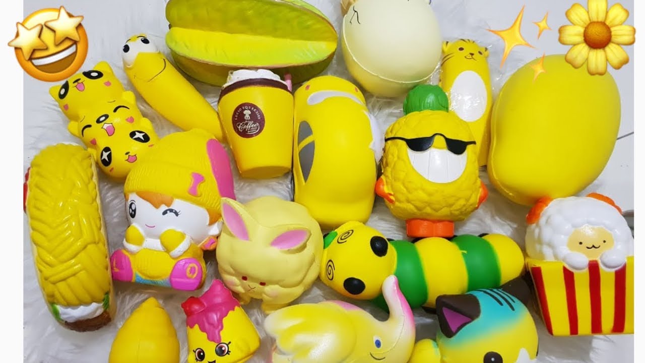 💛 MY YELLOW SQUISHY COLLECTION 💛 - YouTube