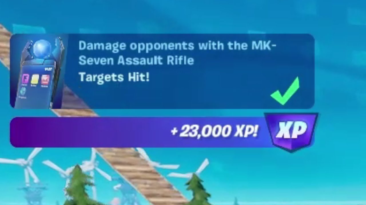 Damage opponents with the MK-Seven Assault Rifle - Fortnite - YouTube