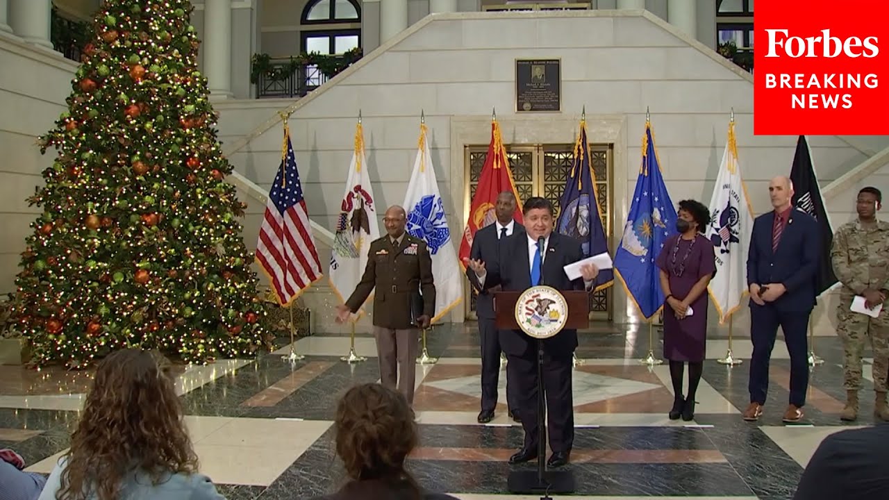 Illinois Gov. JB Pritzker Attends Gold Star Family Christmas Tree ...