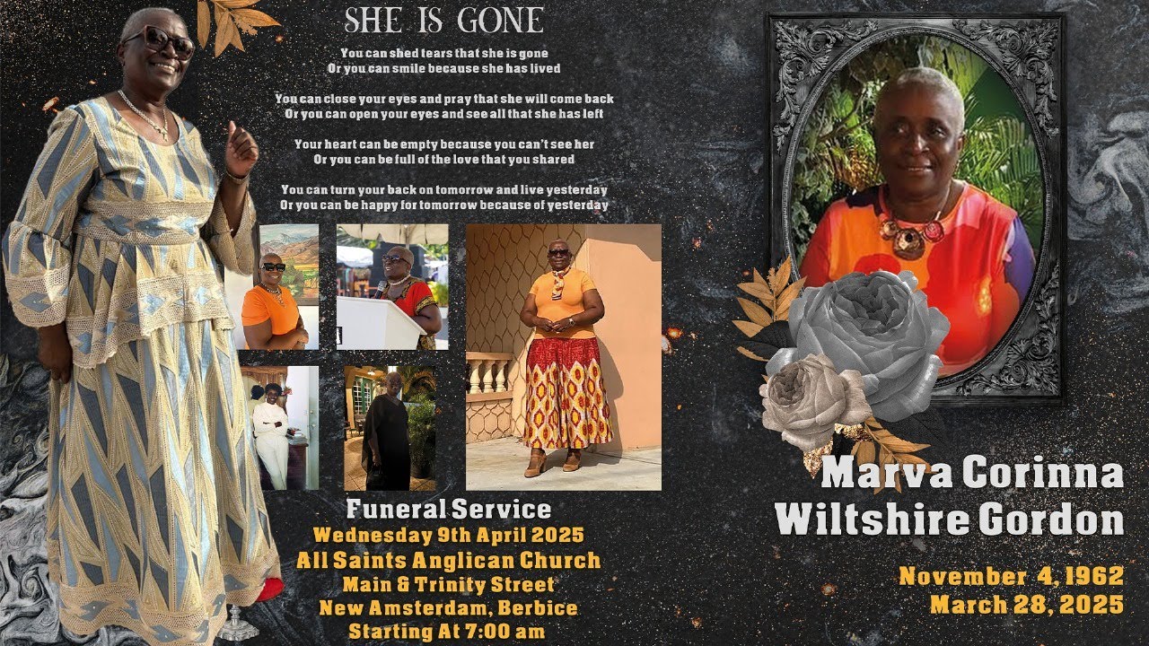 Celebration Of Life For Marva Corinna Wiltshire Gordon - YouTube