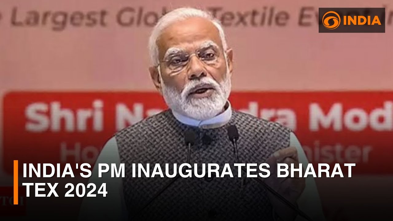 India's PM inaugurates Bharat Tex 2024 | DD India News Hour - YouTube