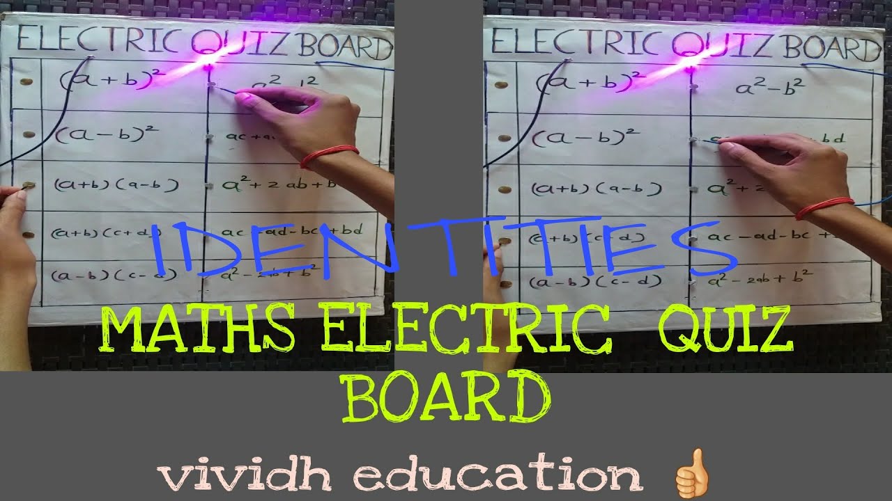 ELECTRIC MATHS QUIZ BOARD |IDENTITIES | Upper Primary Maths - YouTube