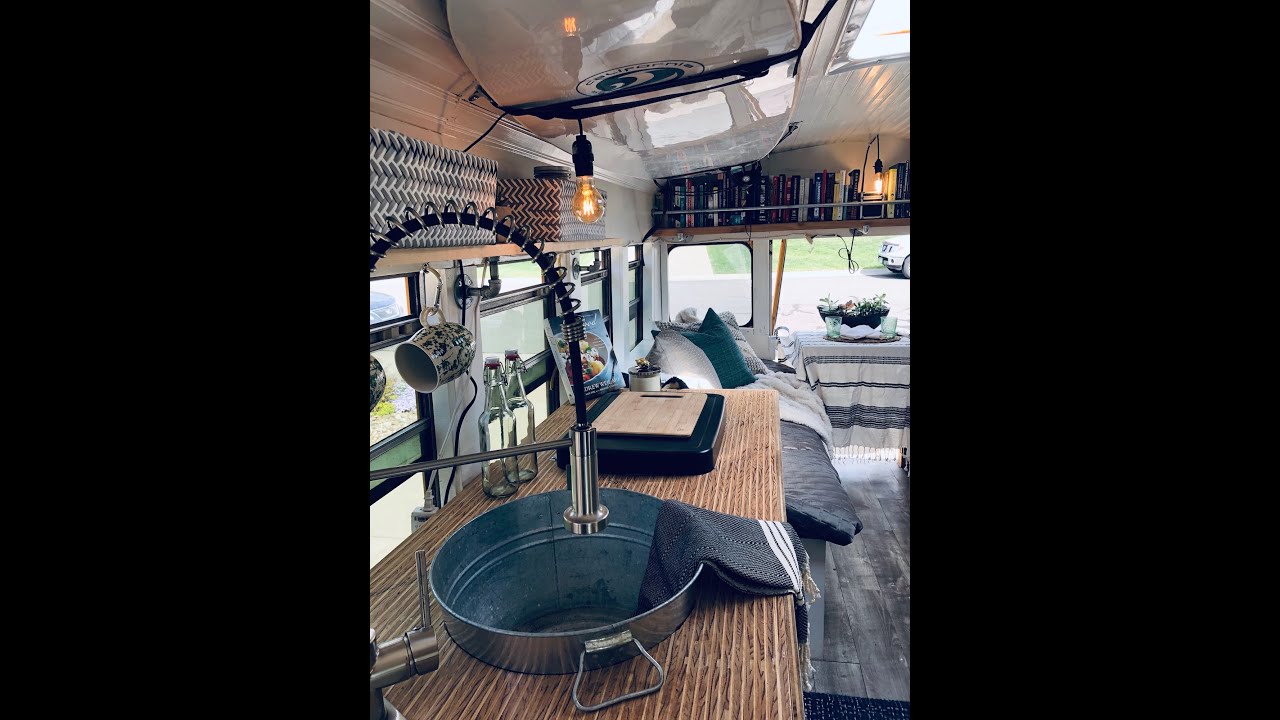 Short Bus Conversion Tour (75% Completed) - YouTube