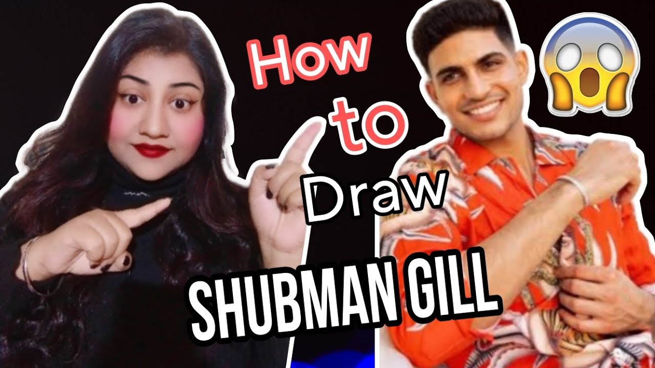 How to Draw an Indian Cricketer Shubman Gill ll Shubman Gill - YouTube