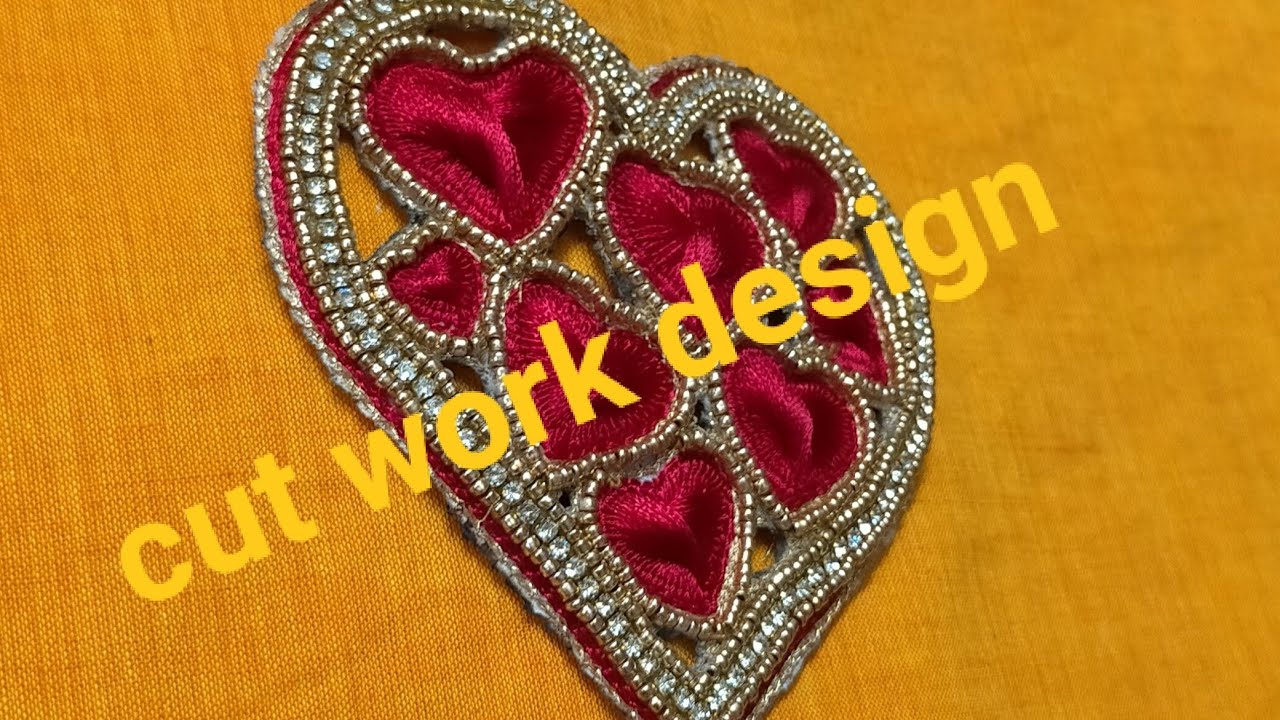 cut work design/ ️ shape string stitch cut work motif - YouTube