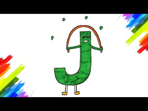 Alfabe j Harfi - Kolay j Harfi Çizimleri - Alphabet letter j #kolayçizimler  #alfabe #alphabet