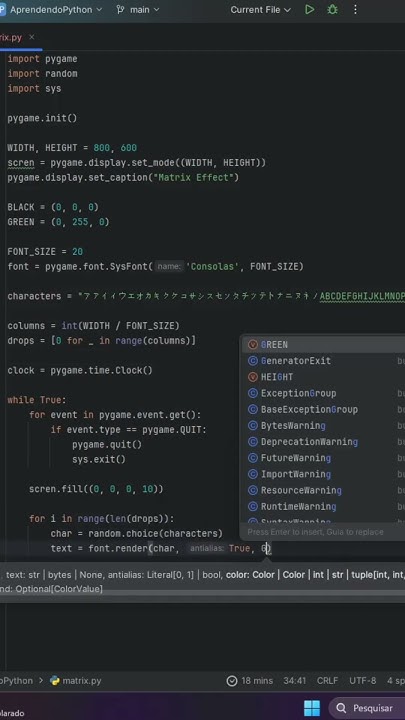 MATRIX EFFECTS Are Coming to Python Pygame! - YouTube