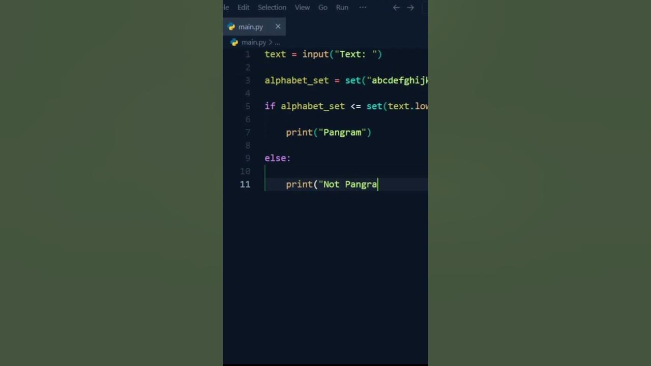 Check Pangram String In Python Python Learnpython Programming Youtube
