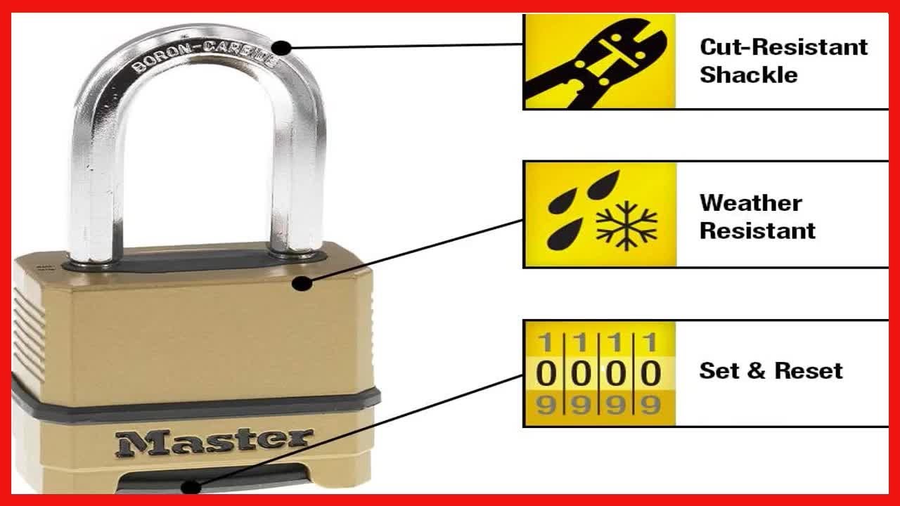 Master Lock Outdoor Combination Lock, Heavy Duty Weatherproof Padlock ...
