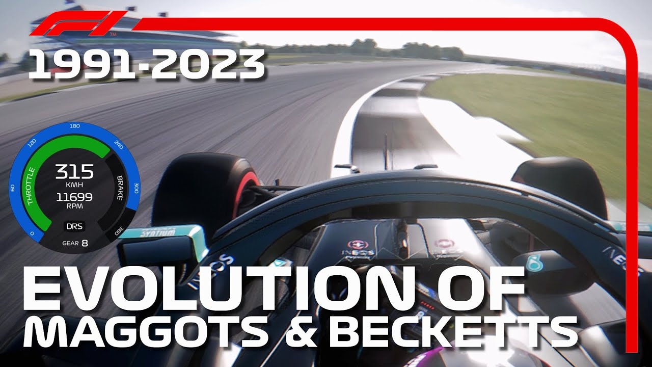 Evolution Of F1 Cars Taking Maggots and Becketts (F1 1991 - 2023) - YouTube