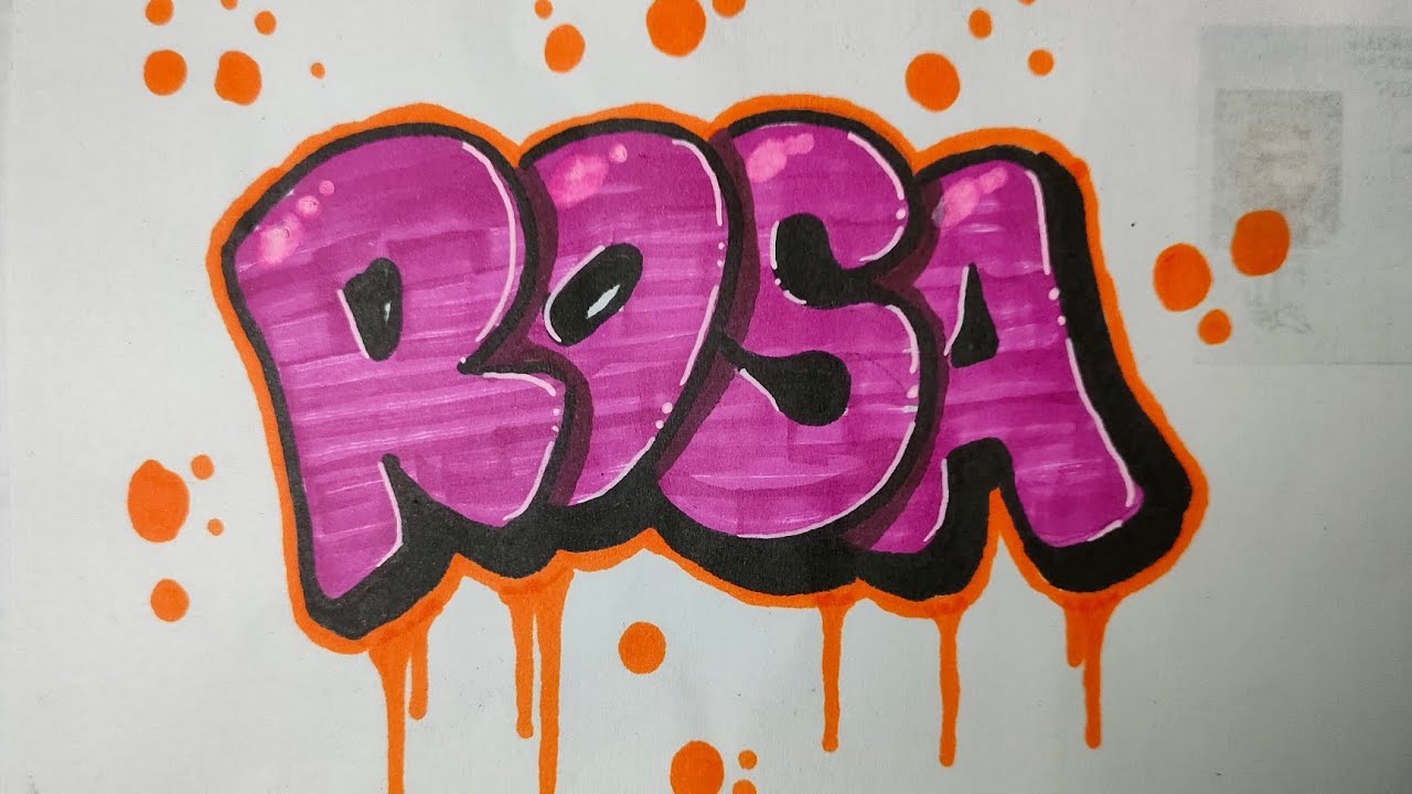 Buat nama RINA menjadi graffiti sederhana - YouTube
