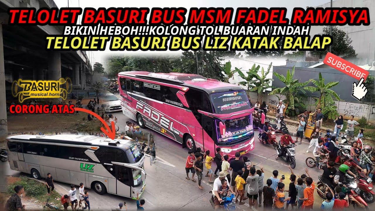 BIKIN HEBOH‼️TELOLET BASURI BUS MSM FADEL RAMISYA DI KOLONG TOL BUARAN ...