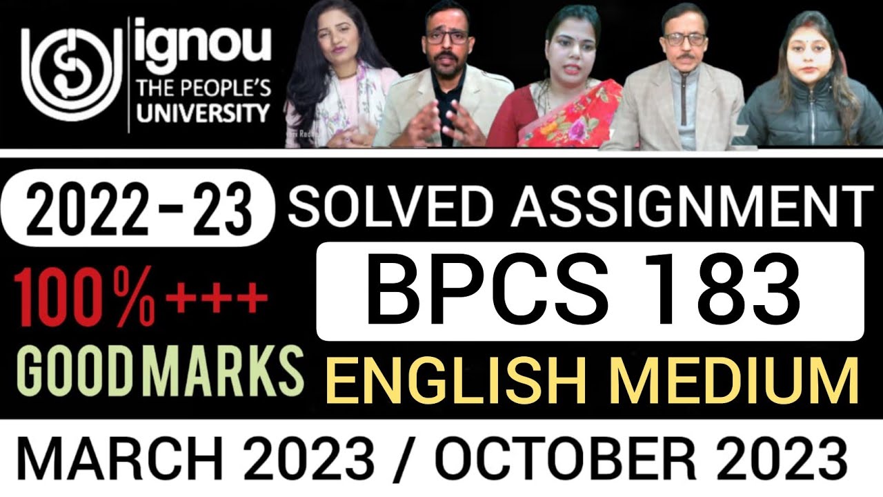 BPCS 183 SOLVED ASSIGNMENT 2022-23 | BPCS 183 SOLVED ASSIGNMENT 2022 23 ...