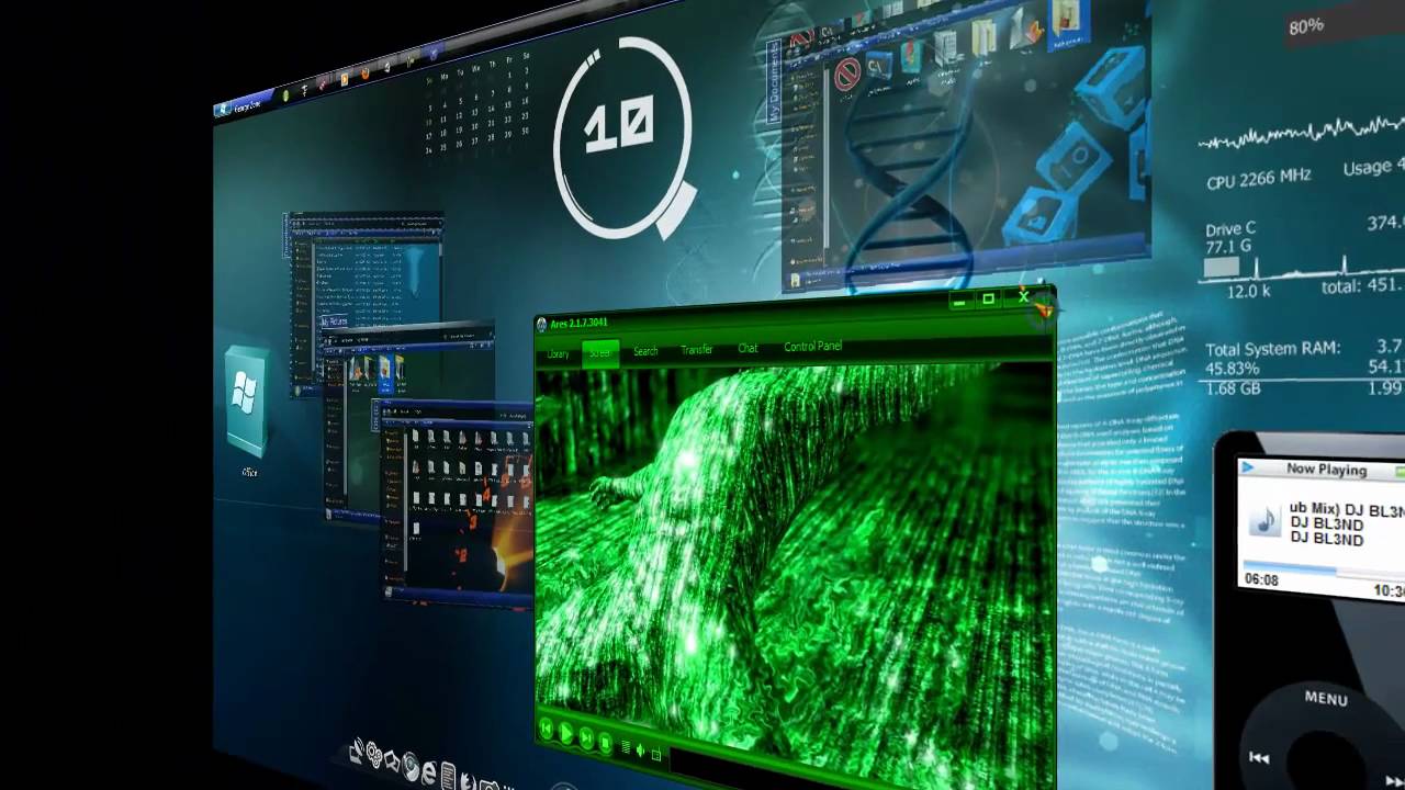 mejor tema 3d windows 7 - YouTube