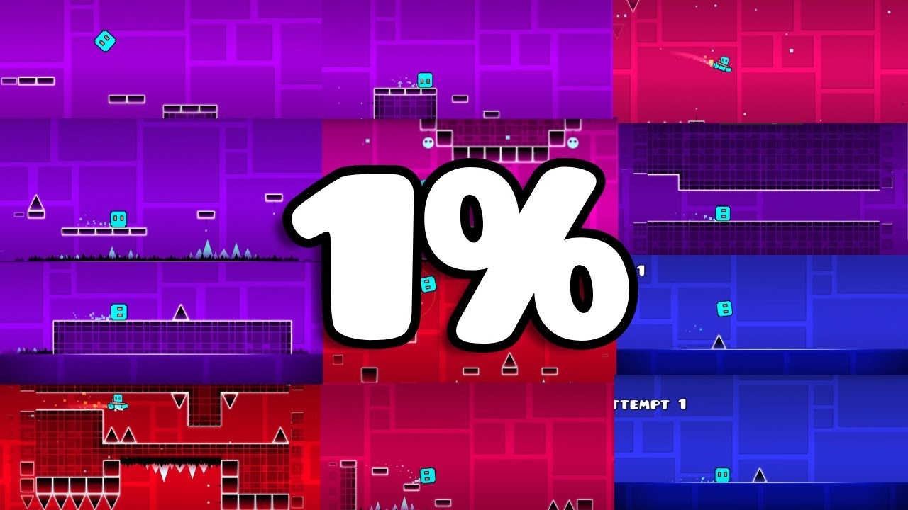 Getting 1% On 100 Levels In Geometry Dash - YouTube