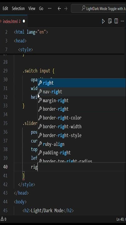 💡 Light/Dark Mode Toggle in HTML, CSS & JS in 60 Seconds! #shorts - YouTube
