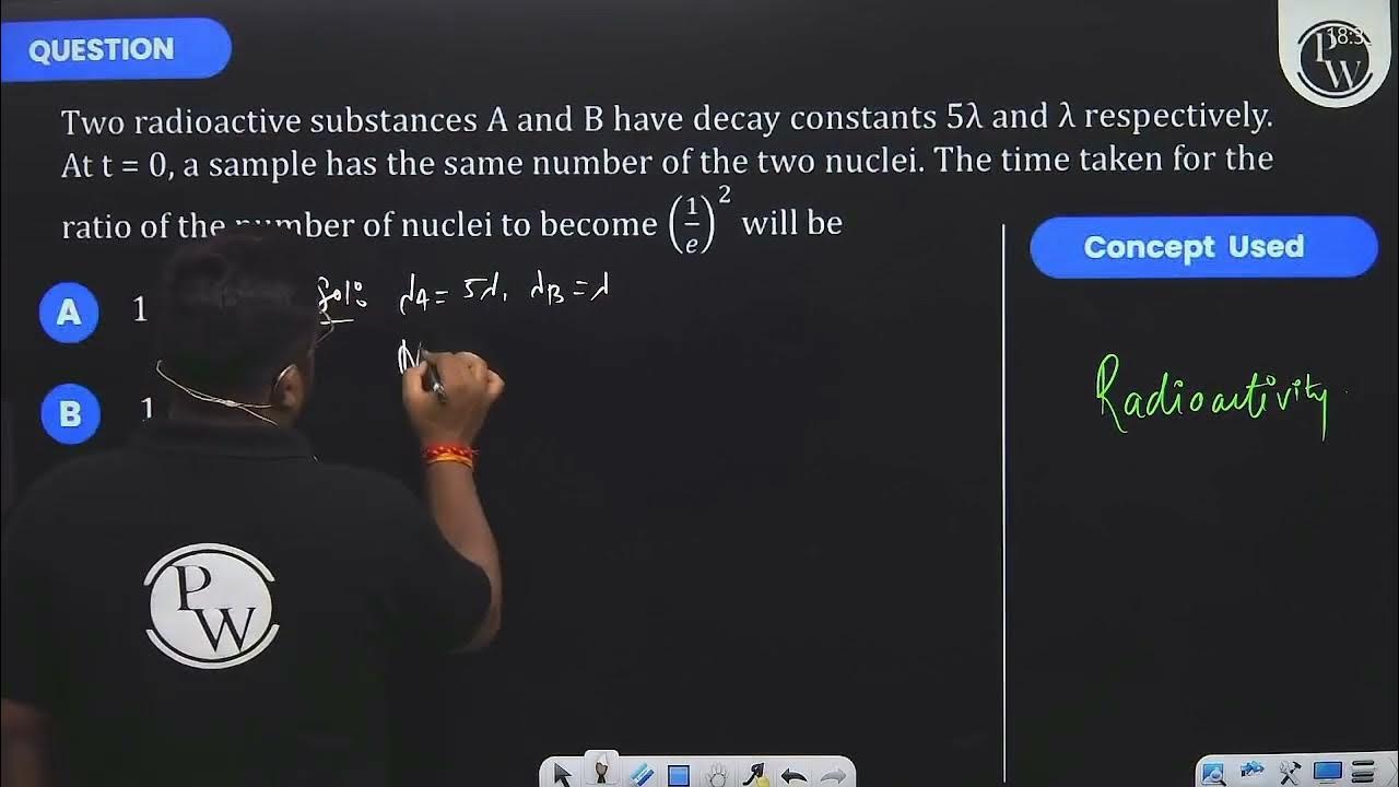 Two radioactive substances \(A\) and \(B\) have decay constants \(5 \lambda\) and \(\lambda\) re ...