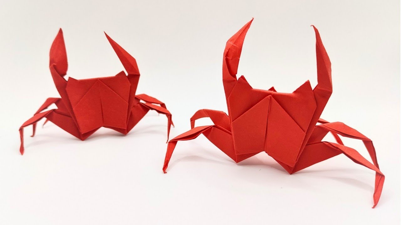 Origami CRAB tutorial 🦀 How to make a paper crab - YouTube