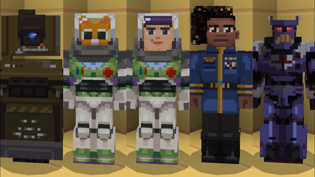 Minecraft Lightyear DLC - All Custom Characters In Game (Buzz, Zurg ...