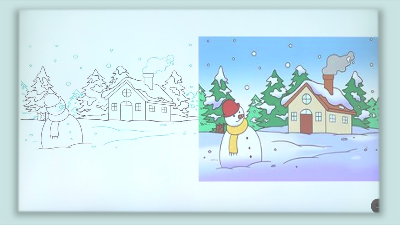 6 16 011 - Java 17 - Art figurativ - peizazh dimri teknika tempero ...