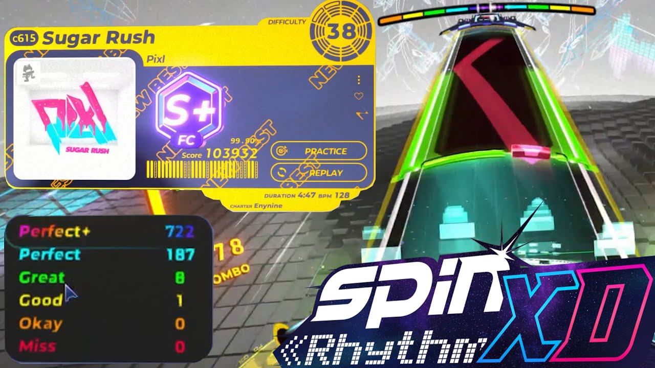 Spin Rhythm XD- Sugar Rush by Pixl (custom chart)- XD difficulty, FC ...