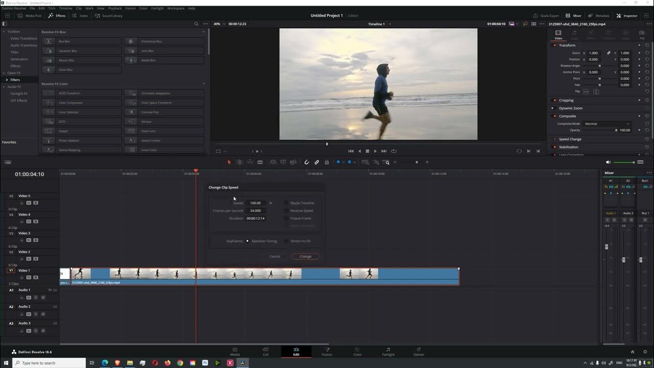 Davinci Resolve how to reverse clip - YouTube
