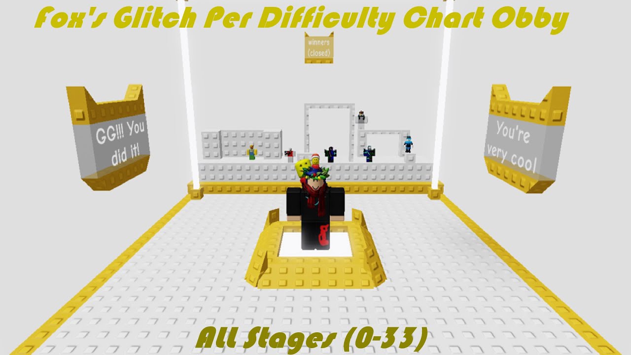 Fox's Glitch Per Difficulty Chart Obby [All stages 0-33] - YouTube