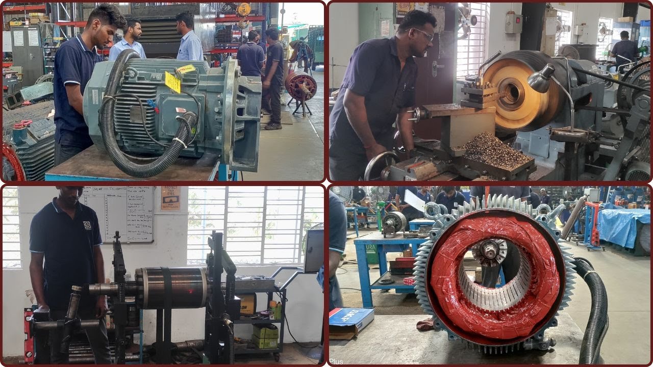 75KW ABB Screw Compressor Motor Repair - YouTube