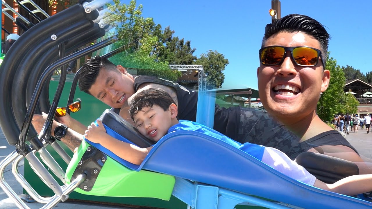 His First Real Rollercoaster!!! - YouTube
