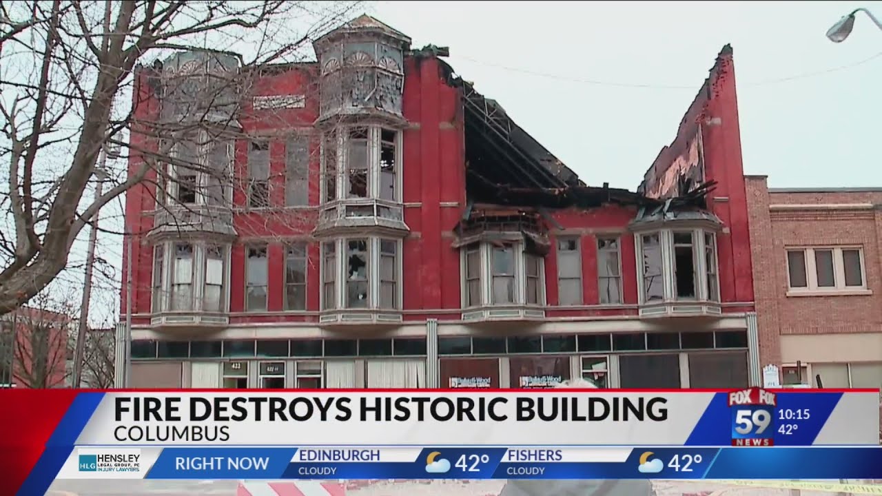 Commercial building fire in Columbus causes partial collapse - YouTube
