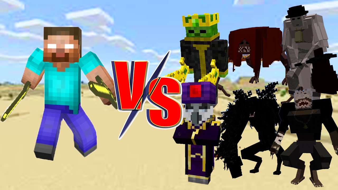 Herobine VS Bosses in Elemental Zombies, Blood And Madness, Goety ...