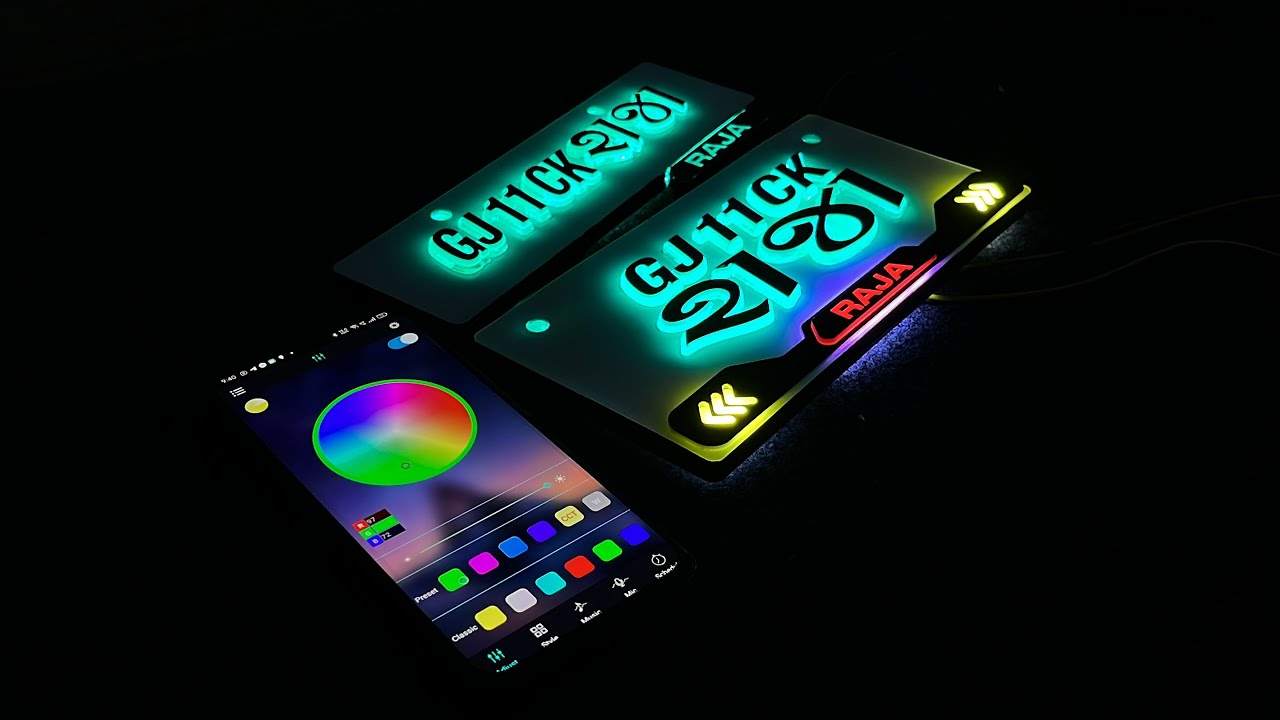 Led Number Plate Led With Mobile Wifi Control Water Proof Color ...