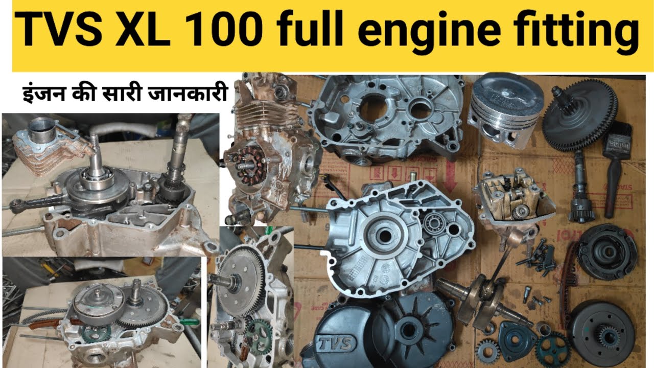 TVS XL 100 Full Engine fitting full details step bay step - YouTube