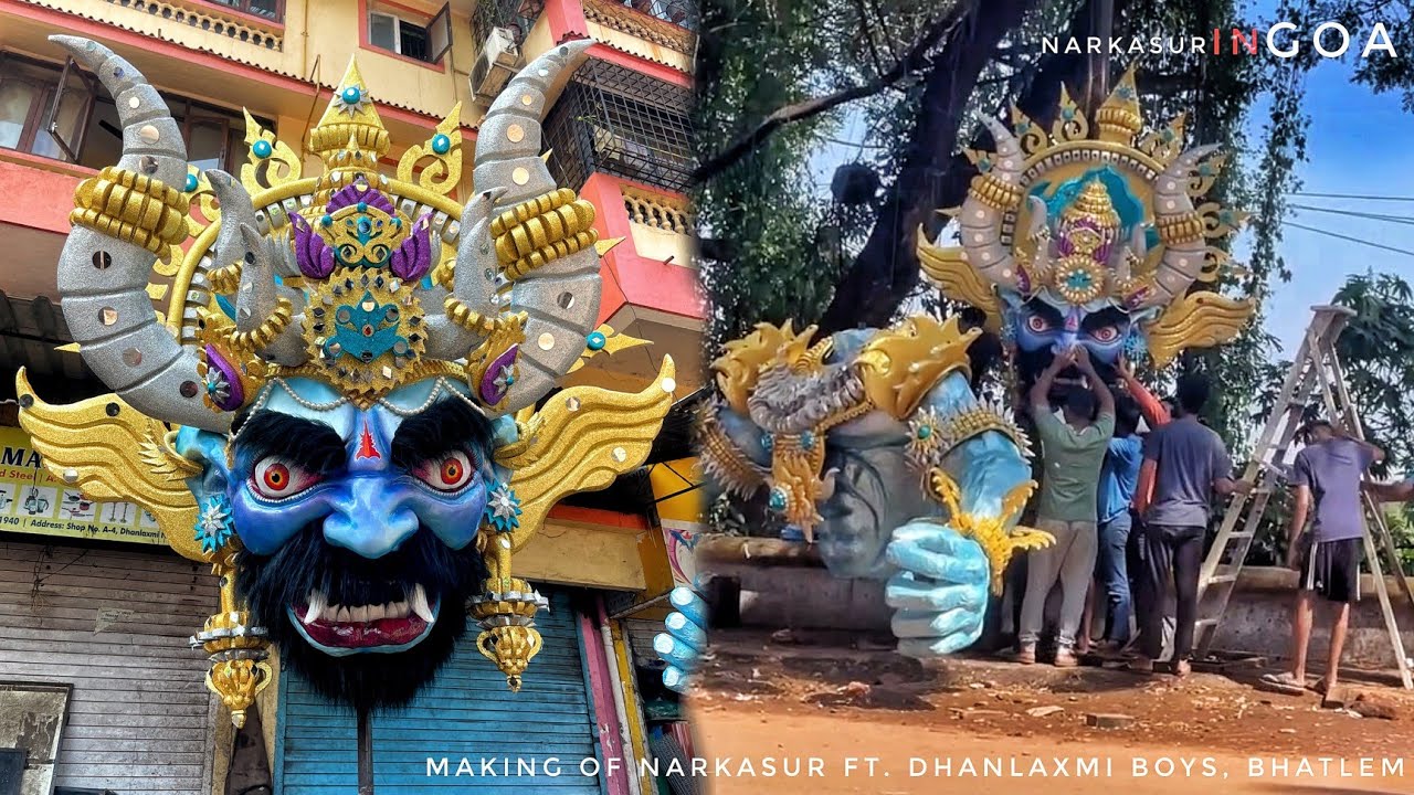 Making of Narkasur Ft. Dhanlaxmi Boys, Bhatlem | Ravan making ...