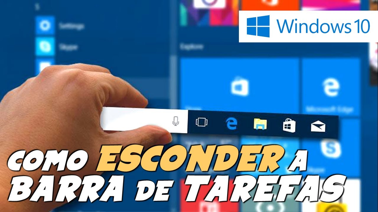 Como OCULTAR / ESCONDER a BARRA de TAREFAS do WINDOWS 10 - YouTube