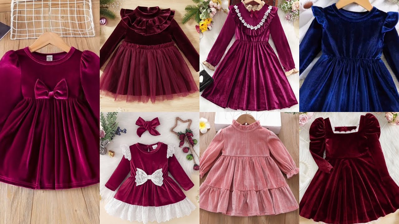 velvet frock designs 2024 || Baby girl frock designs for winter 2024 ...