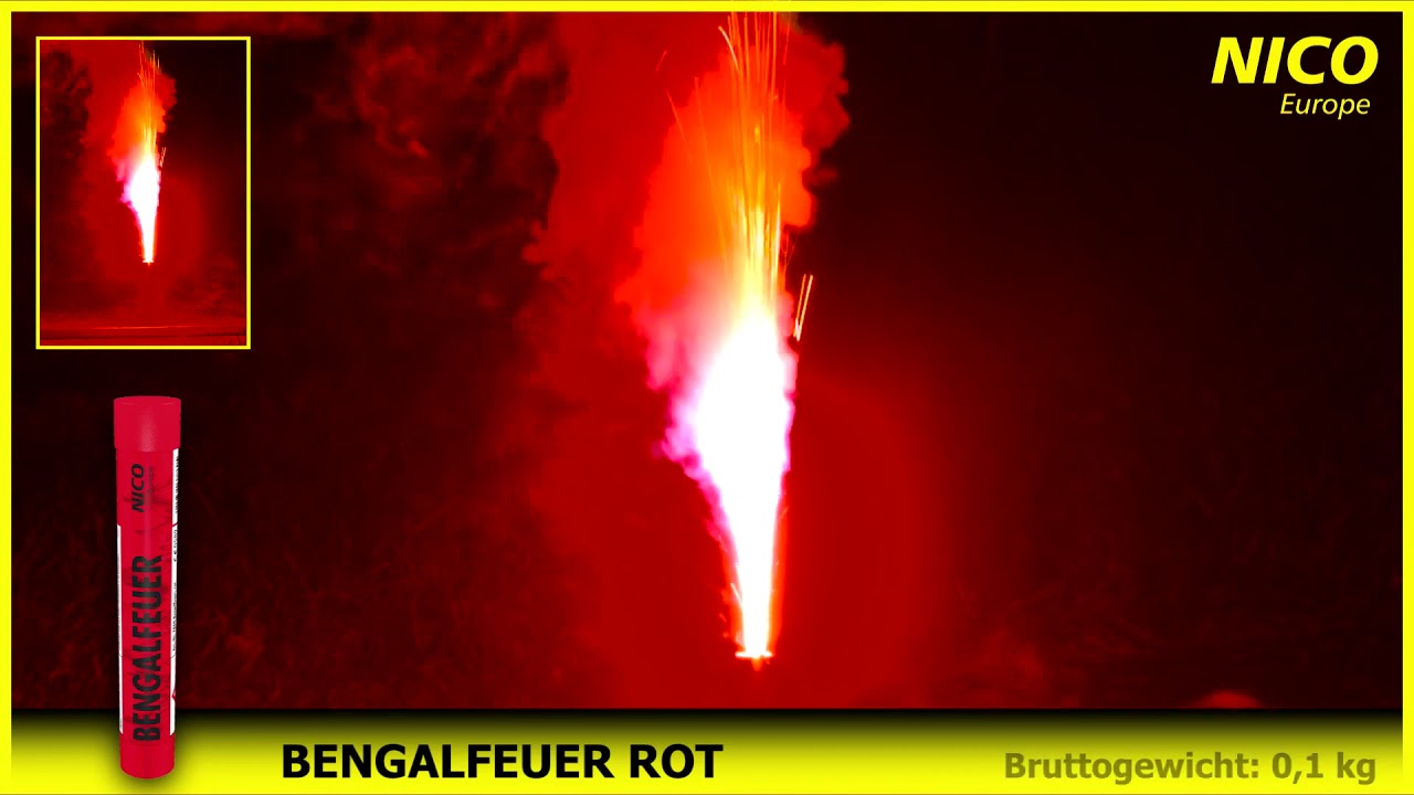 Bengalfeuer Bengalo Rot von Nico - YouTube