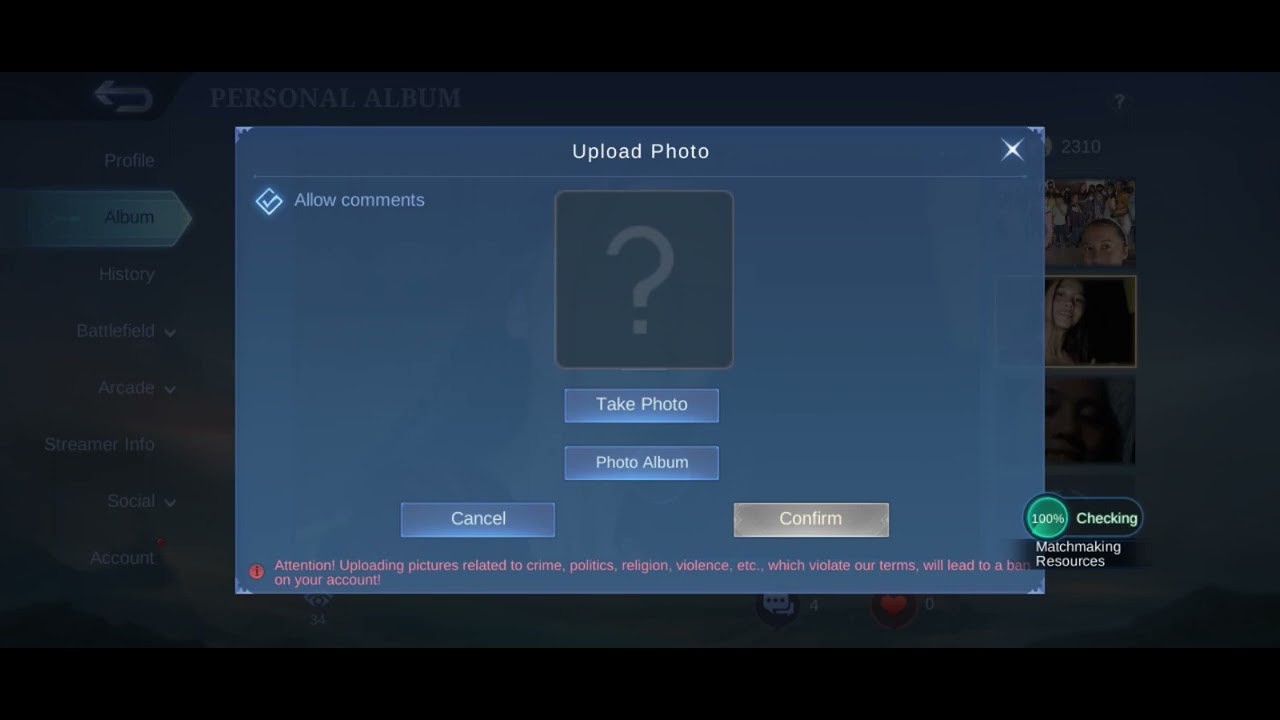 How to set Photo Album in Mobile legends ( 2022 tutorial ) For Biggener ...