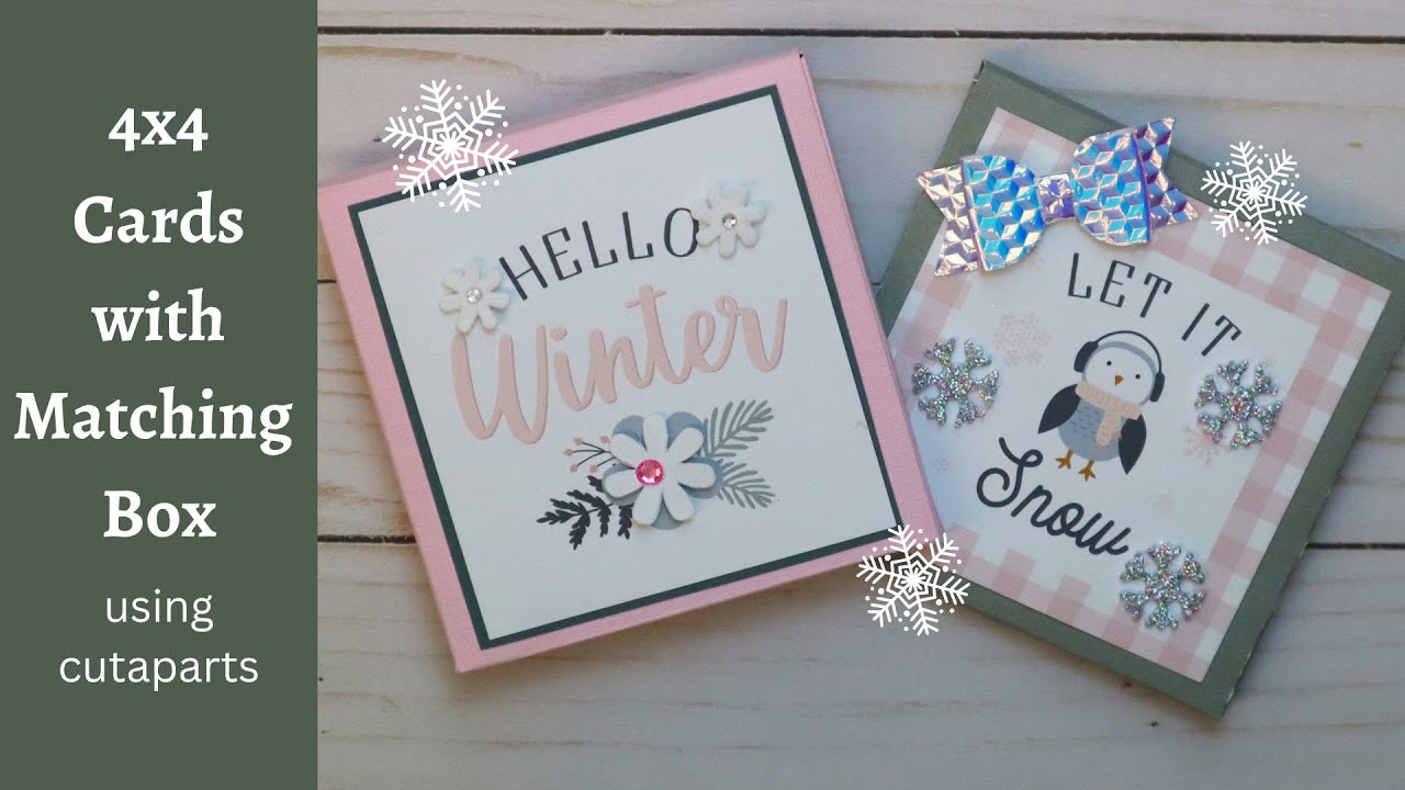 4x4 Cards with Matching Box- using cut-a-parts - YouTube