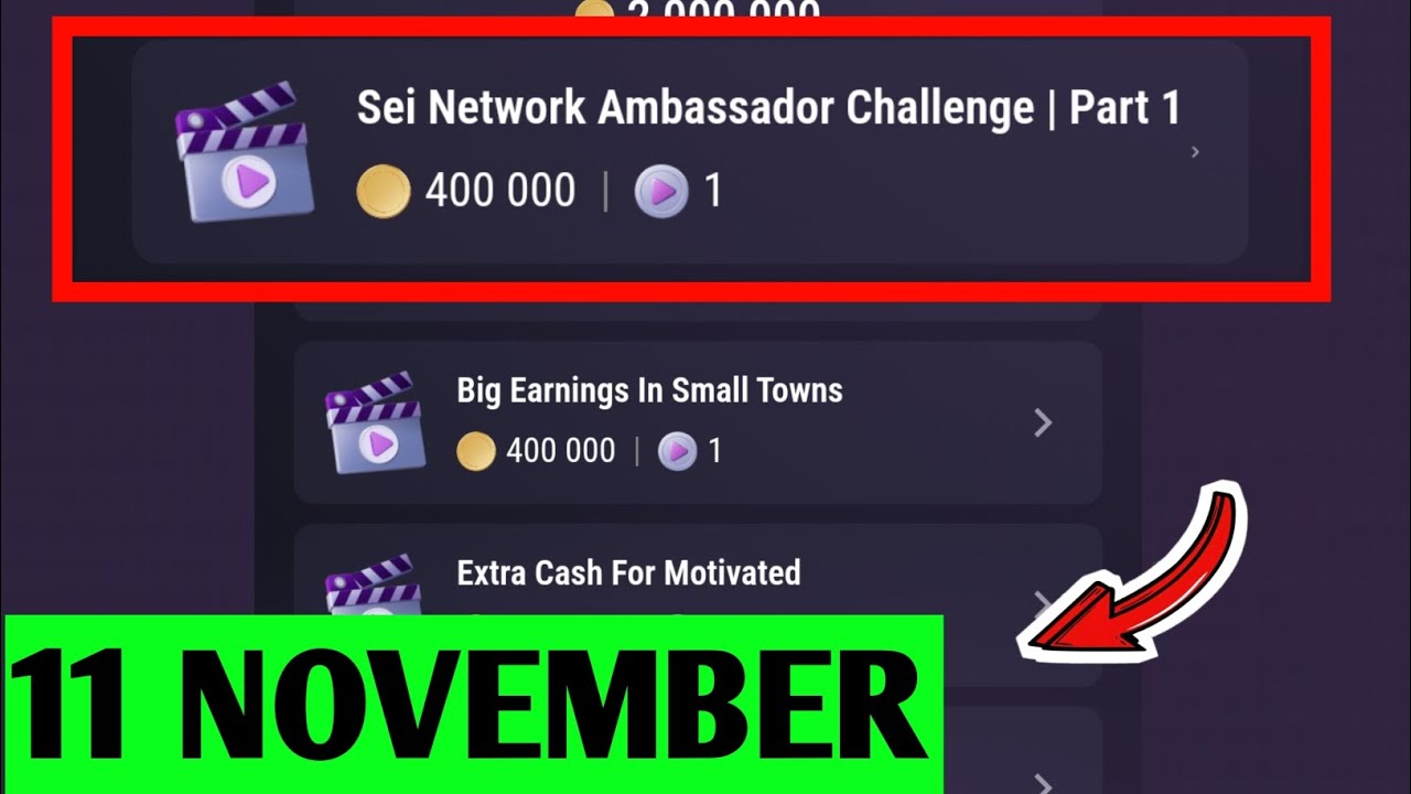 Sei Network Ambassador Challenge | Part 1 | TapSwap Video Code | Sei Network Ambassador ...