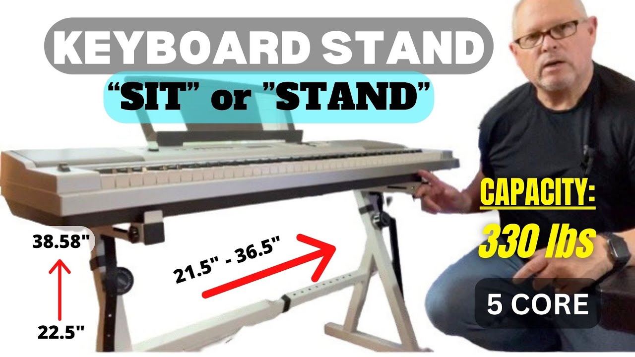 Adjustable Keyboard Stand With Wheels For Seated Or Standing Play ...