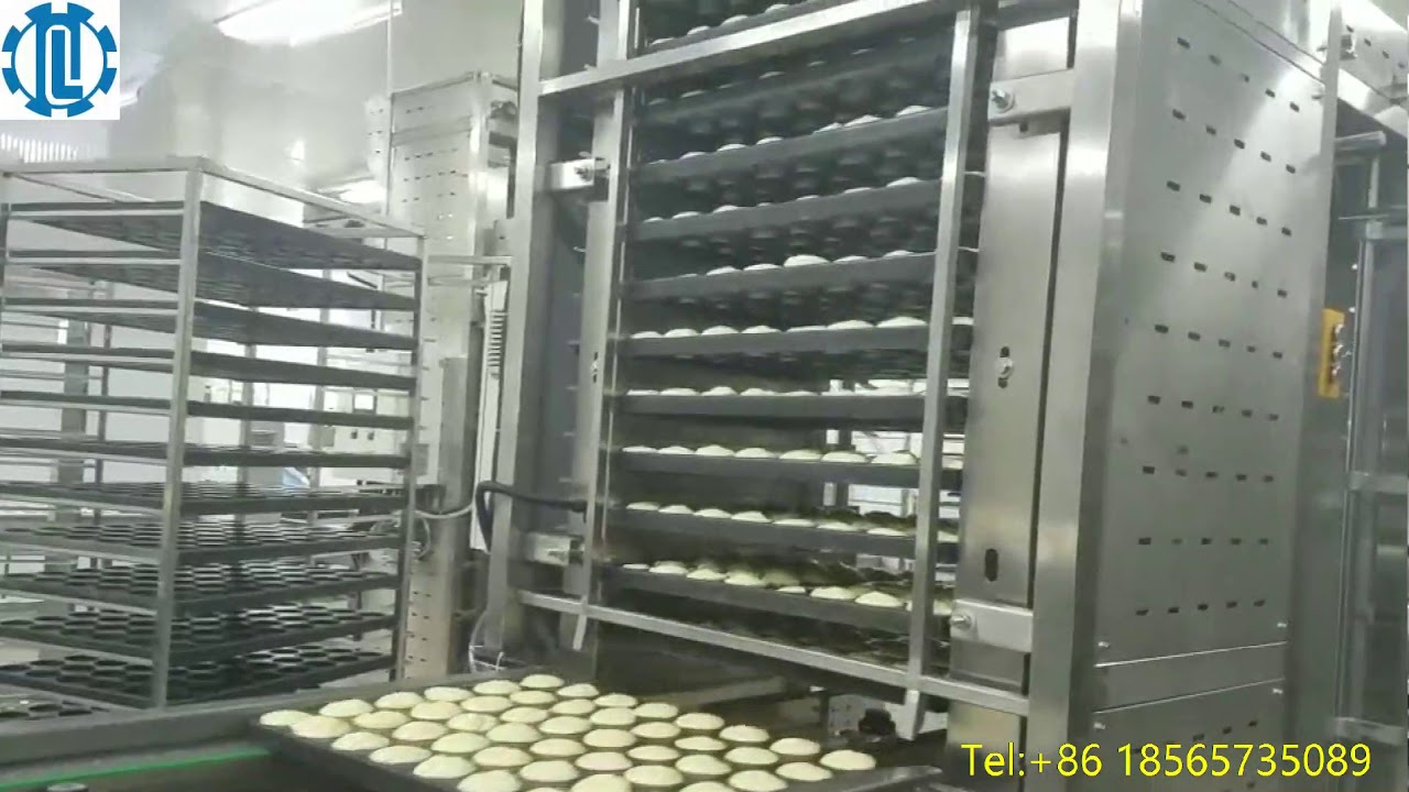 hamburger bun production line, tray loading for baking from ...